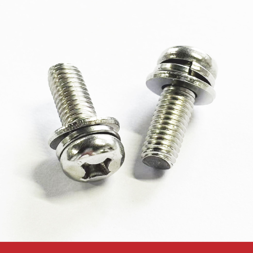 M6X12 A2 Sems screw in Pan Head Phil Drive - 250pcs